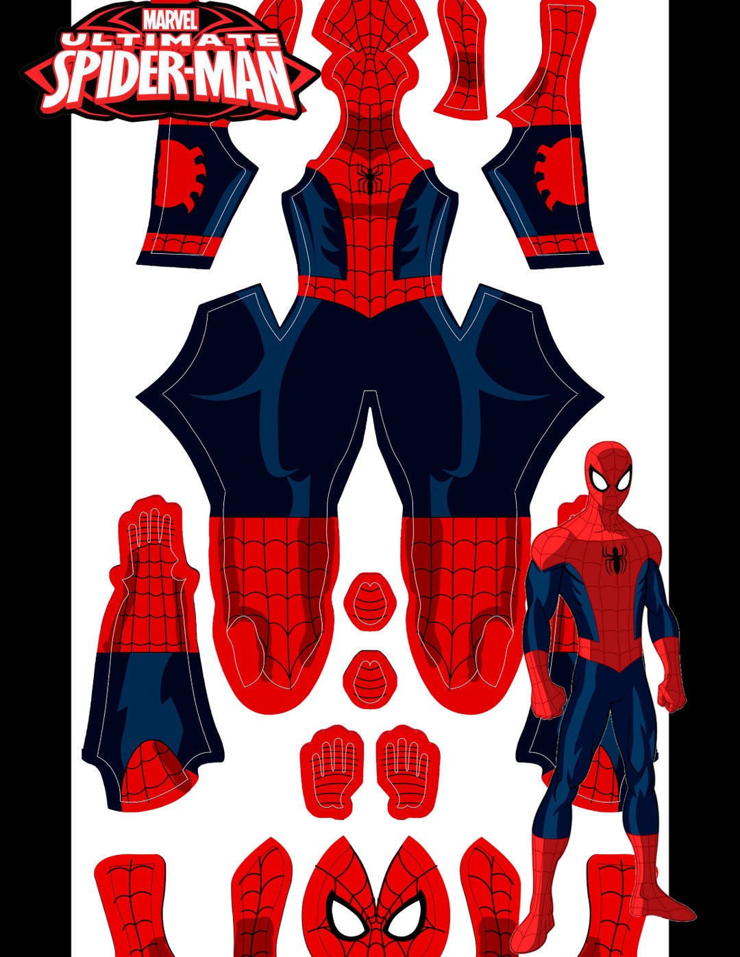Ultimate Spider-man 2012 TV Show Pattern With Mask (on Screen Version) V1 - Etsy