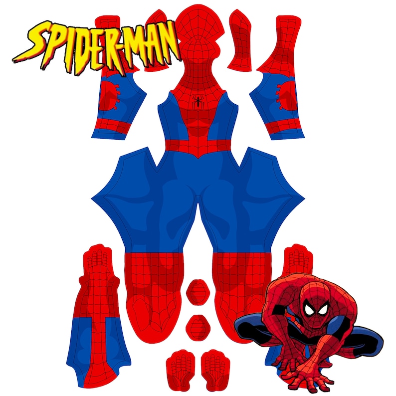 90s TAS Spider-man Pattern V1 ( Daytime Version With Toon Styled ...