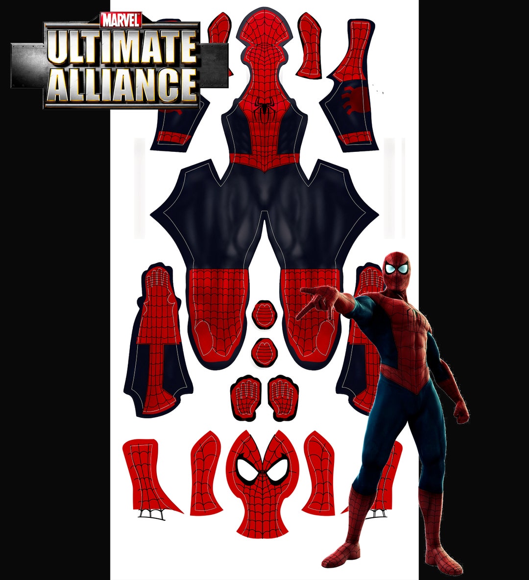 Ultimate Alliance Spidey Pattern With Eyes 2 V1 - Etsy