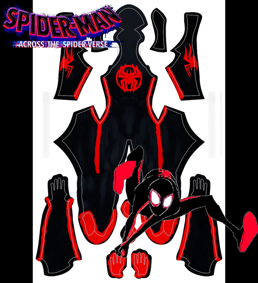 Across the Spider-verse Miles Morales Pattern V1 (with Muscle Shade) - Etsy