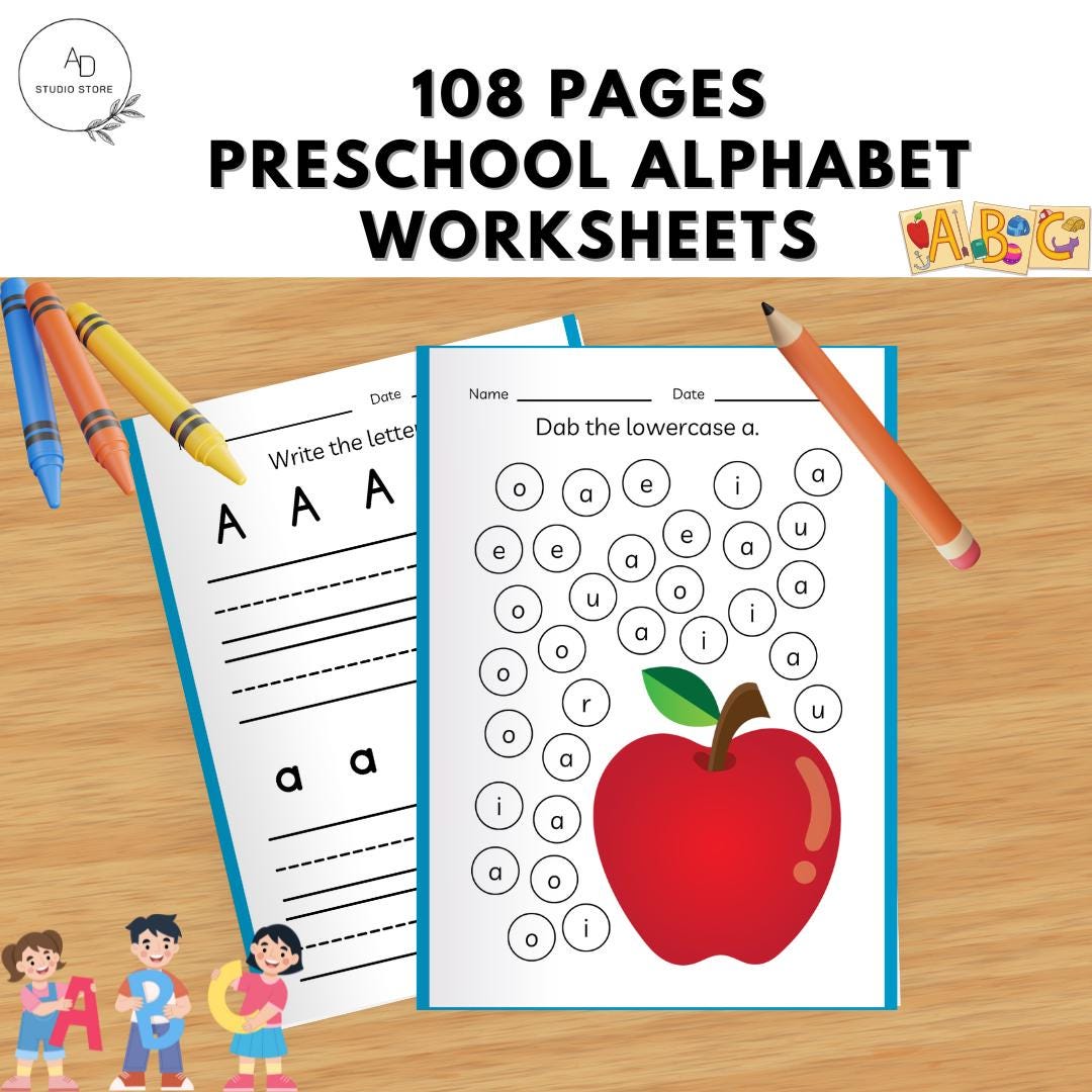 108 Printable Letter Tracing and Alphabet Learning Worksheets for ...