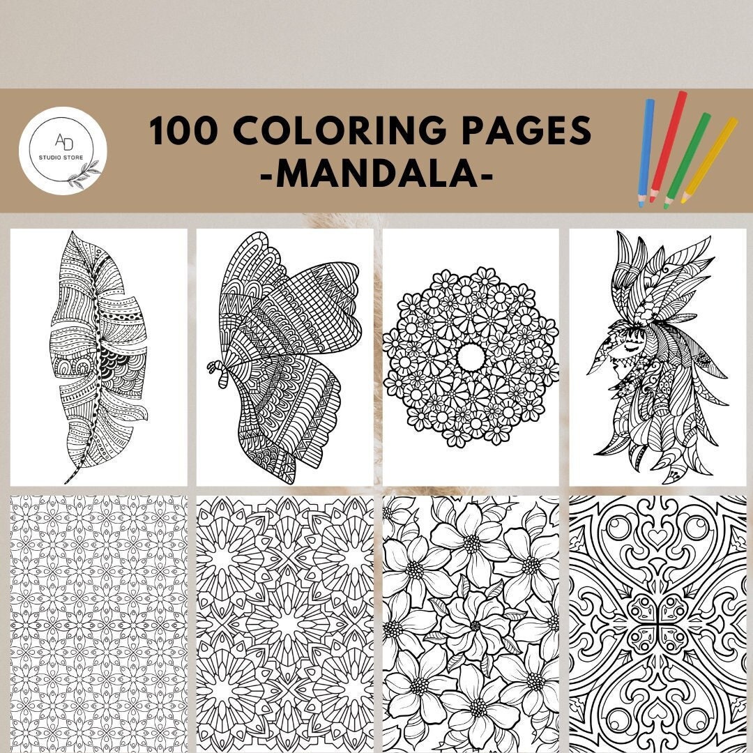 100 Meditative Mandala Coloring Pages | Color Your World | Printable ...