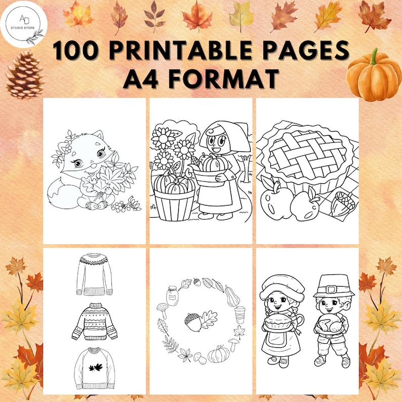 100 Autumn Fall Coloring Pages for Kids of All Ages | Color Your World ...