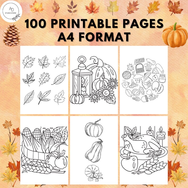 100 Autumn Fall Coloring Pages for Kids of All Ages | Color Your World ...
