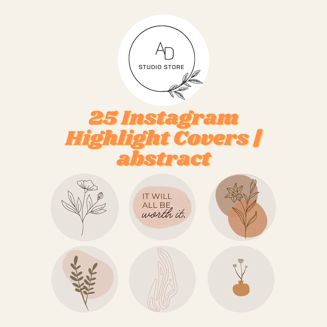 25 Instagram Highlight Covers | Abstract Highlight Covers | Beige ...