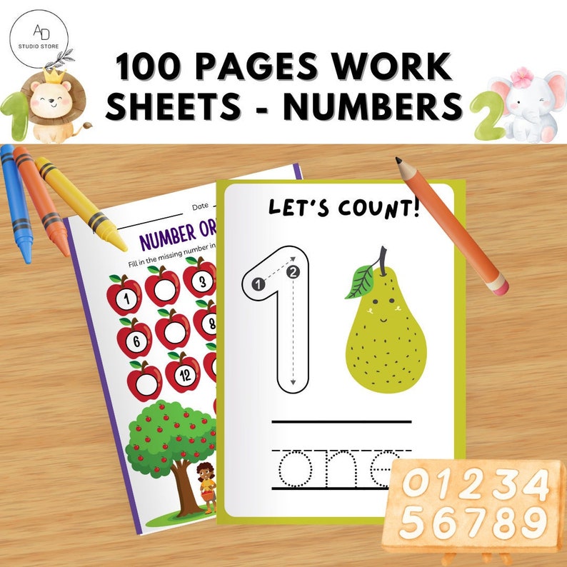 100 Printable Number Tracing and Counting Worksheets for Preschool ...
