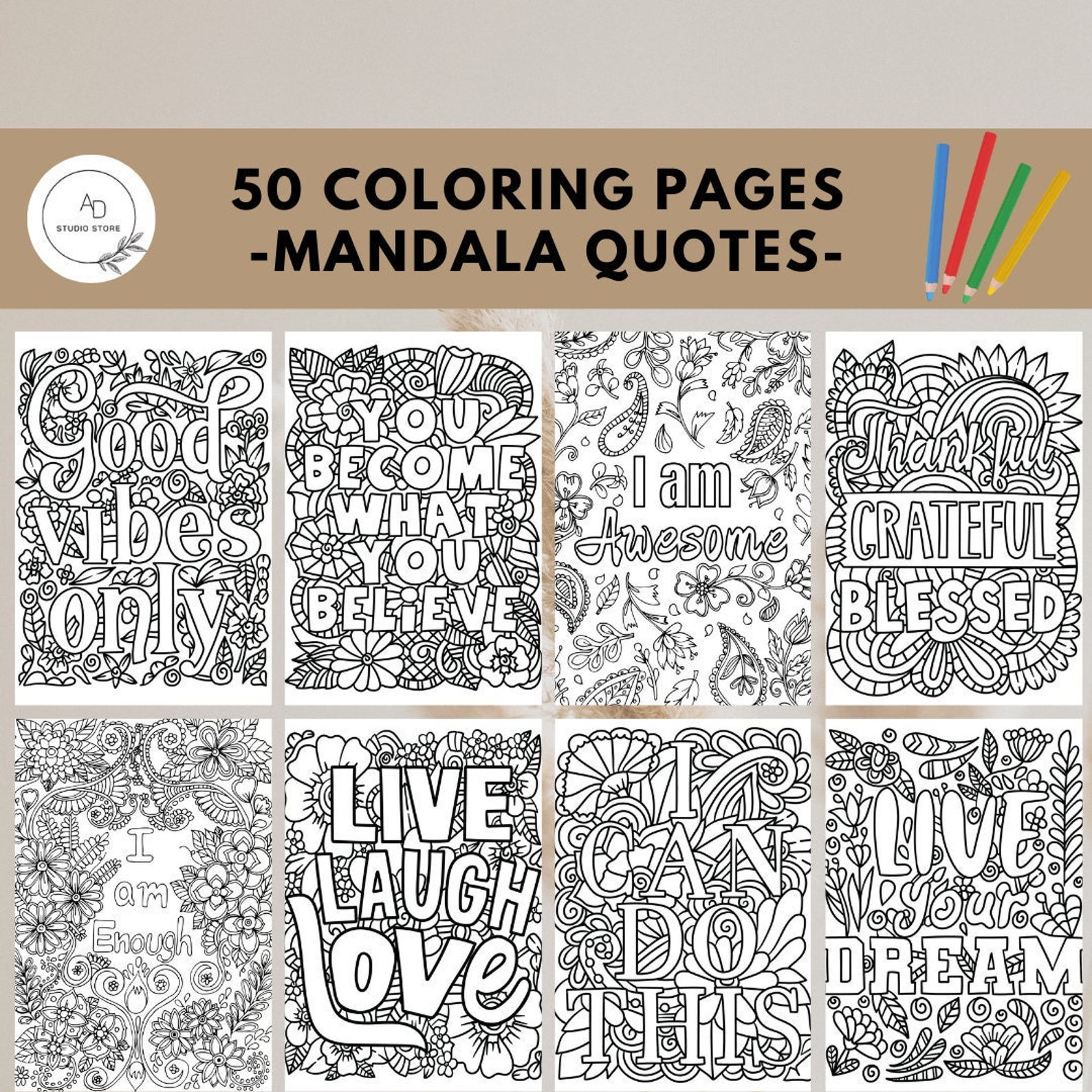 50 Meditative Mandala Quotes Coloring Pages | Color Your World ...