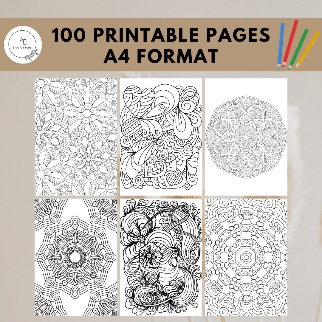 100 Meditative Mandala Coloring Pages | Color Your World | Printable ...