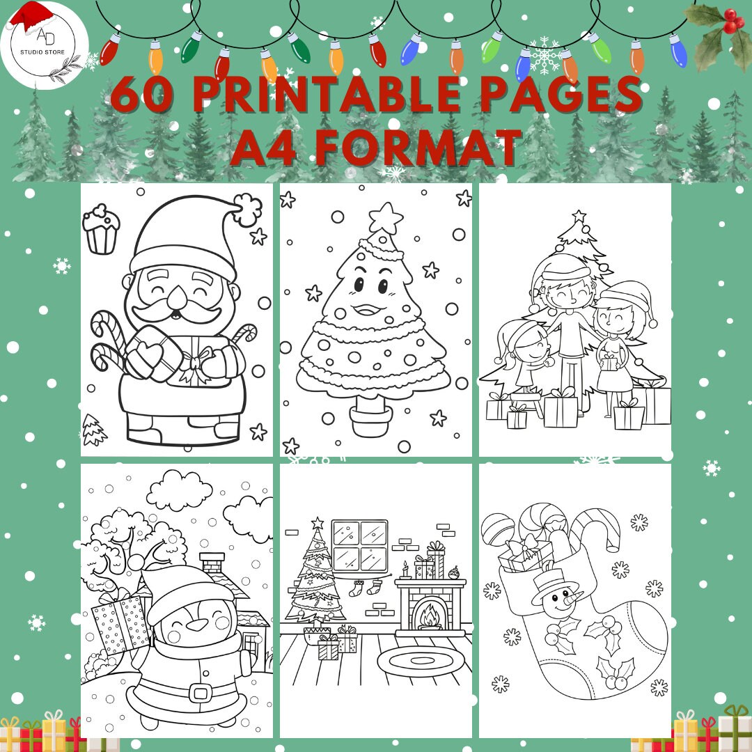 60 Christmas Winter Coloring Pages for Kids of All Ages | Color Your ...