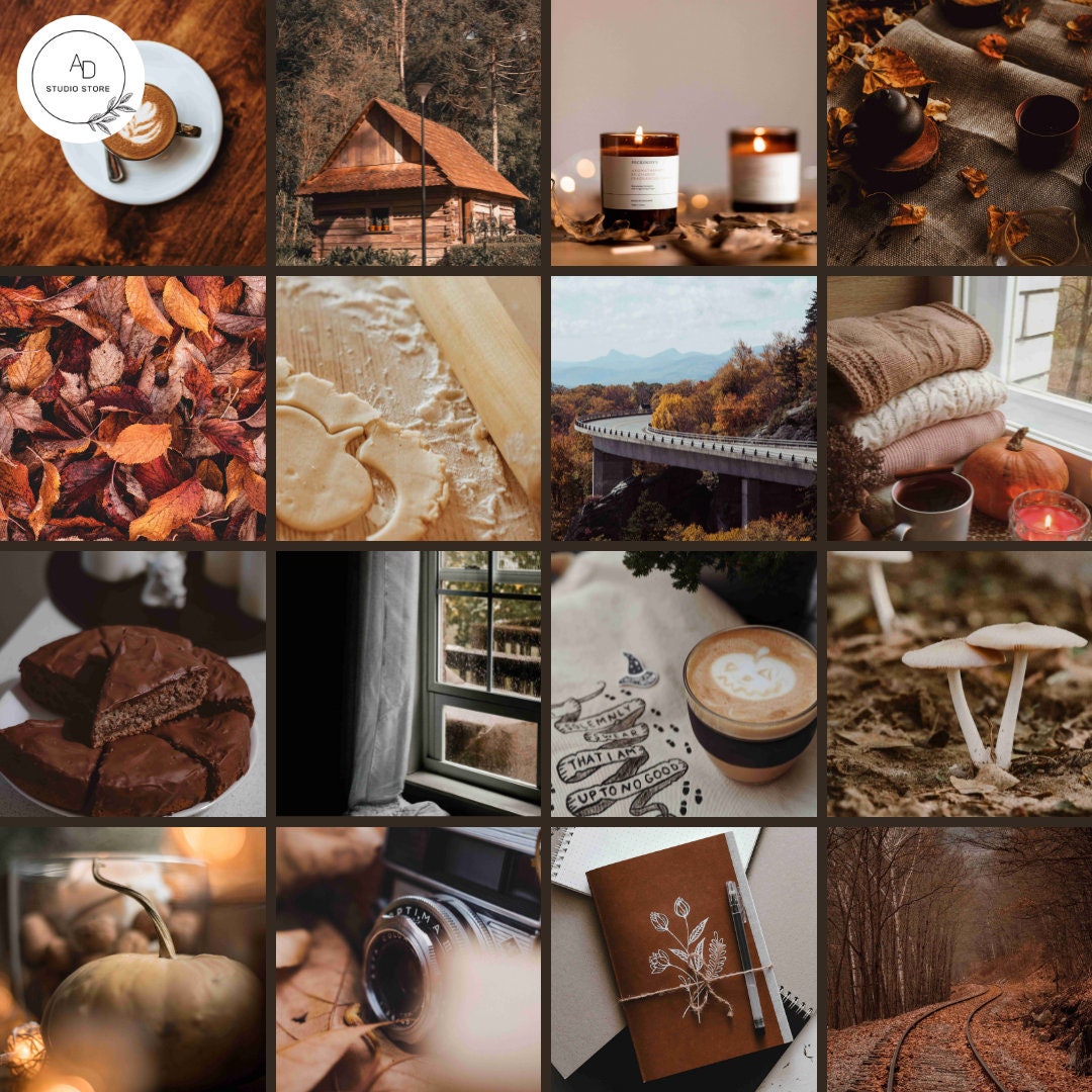 45 Autumn, Fall Photo Wall Collage Kit,dark Aesthetic Picture Wall ...