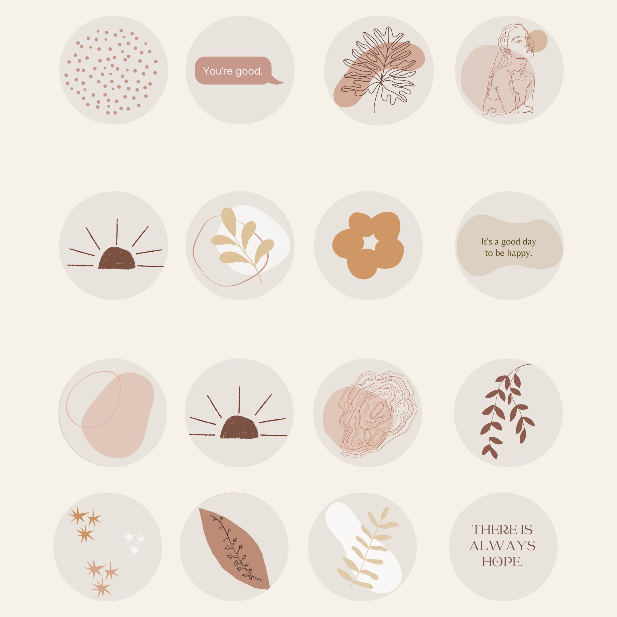 25 Instagram Highlight Covers | Abstract Highlight Covers | Beige ...