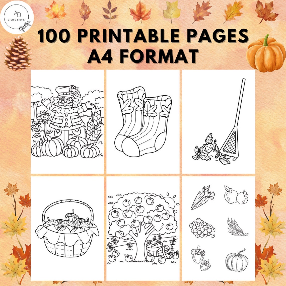 100 Autumn Fall Coloring Pages for Kids of All Ages | Color Your World ...
