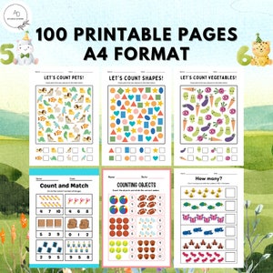 100 Printable Number Tracing and Counting Worksheets for Preschool ...