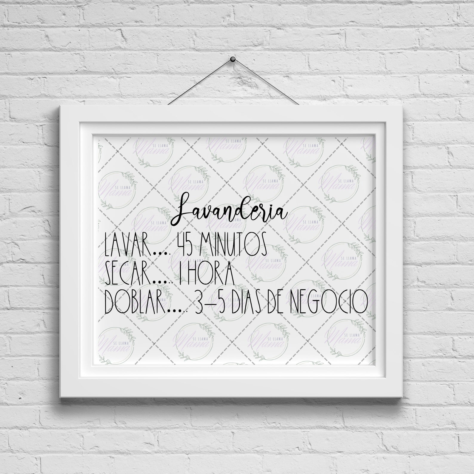 SPANISH PRINTABLE L Lavanderia Lavar, Secar, Doblar/laundry Room Wash ...