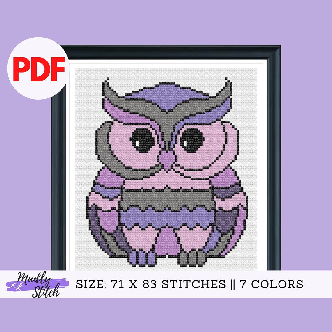 Owl Mood Chart Mandala Cross Stitch Pattern PDF Instant Download Easy for Beginner - Etsy