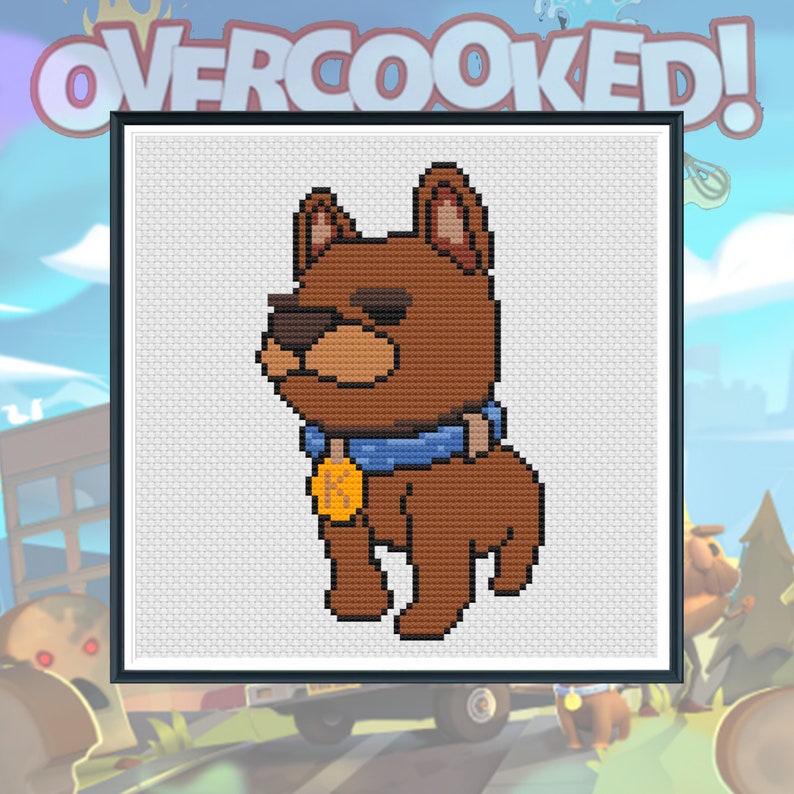 Overcooked Kevin Modern Cross Stitch Pattern, Cute Dog Character, Easy ...