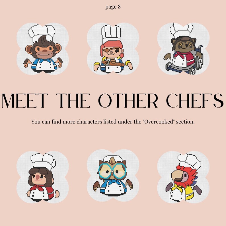 Overcooked Werewolf Chef Cross Stitch Pattern – Easy Embroidery ...