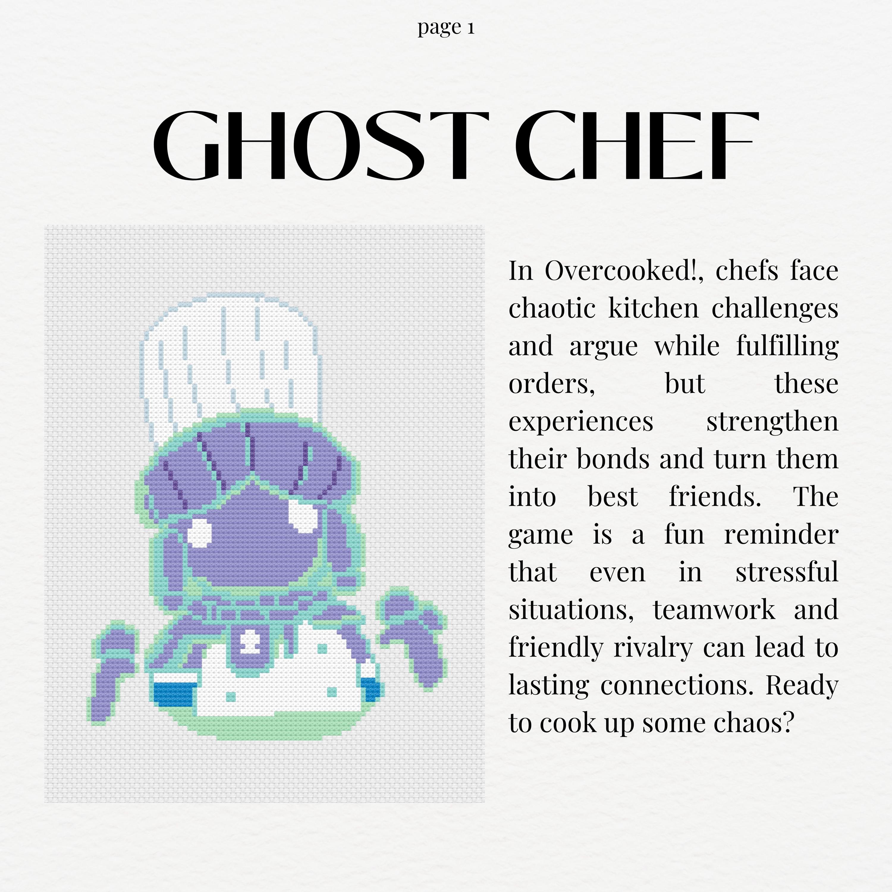 Overcooked Ghost Chef Cross Stitch Pattern – Easy Digital Download - Etsy