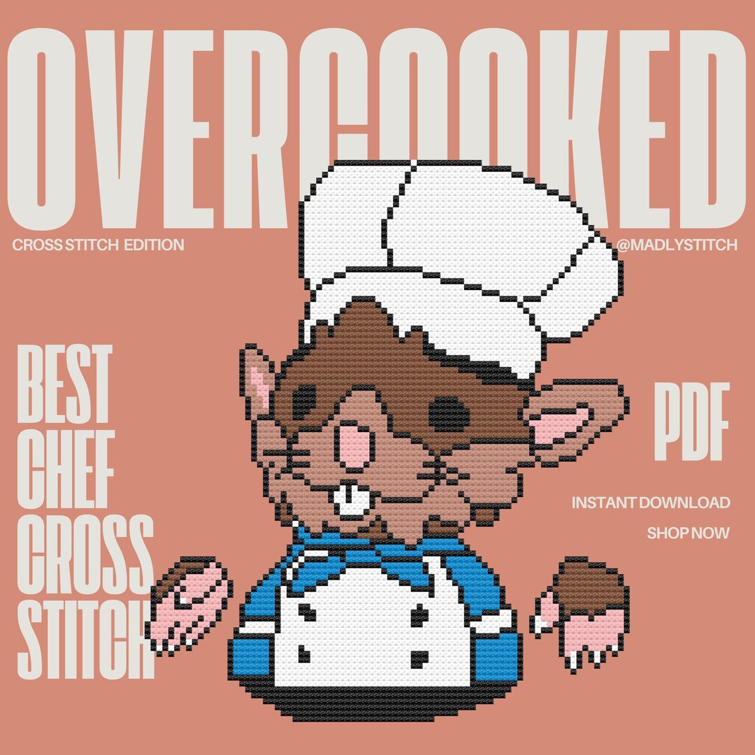 Overcooked Brown Rat Chef Cross Stitch Pattern (digital Download) - Etsy
