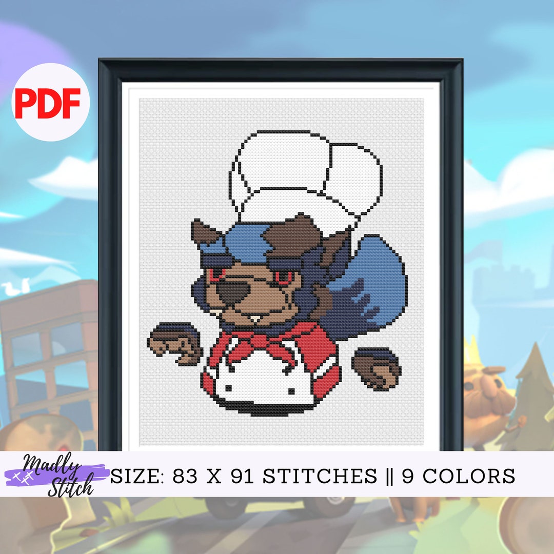 Overcooked Werewolf Chef Cross Stitch PDF Pattern, Cute Eagle Character ...
