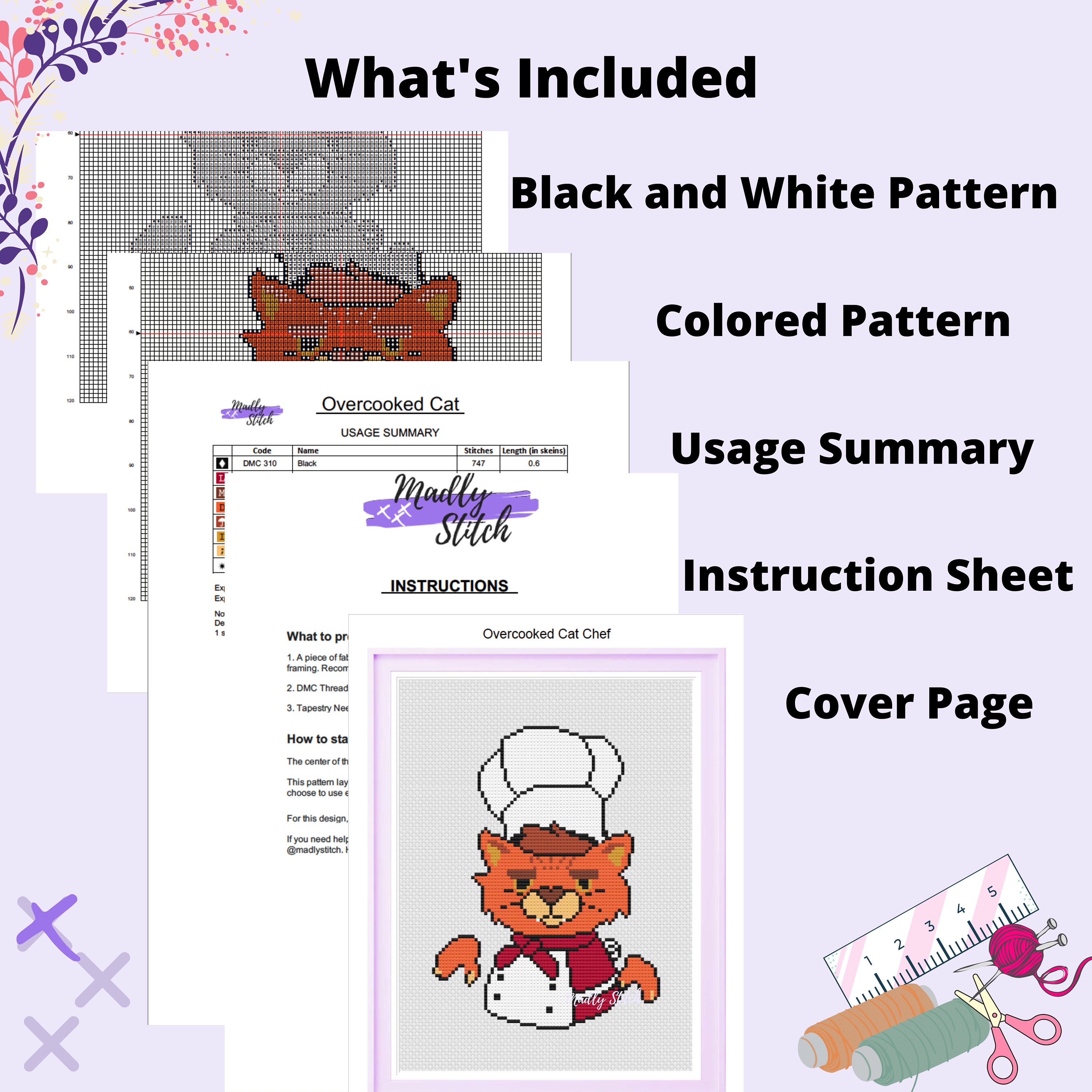 Overcooked Unicorn Chef Character Cross Stitch PDF Pattern - Etsy