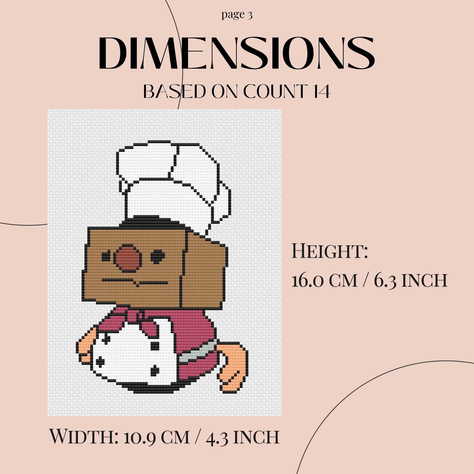 Overcooked Boxy Chef Cross Stitch Pattern: Easy Character Design ...
