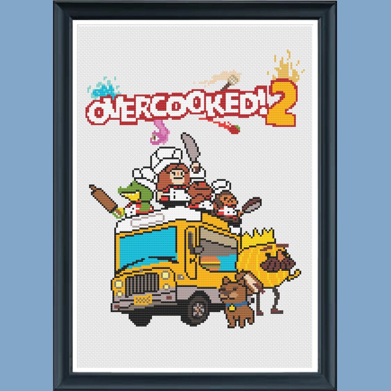 Overcooked 2 Poster Cross Stitch PDF Pattern - Overcooked Series - Etsy