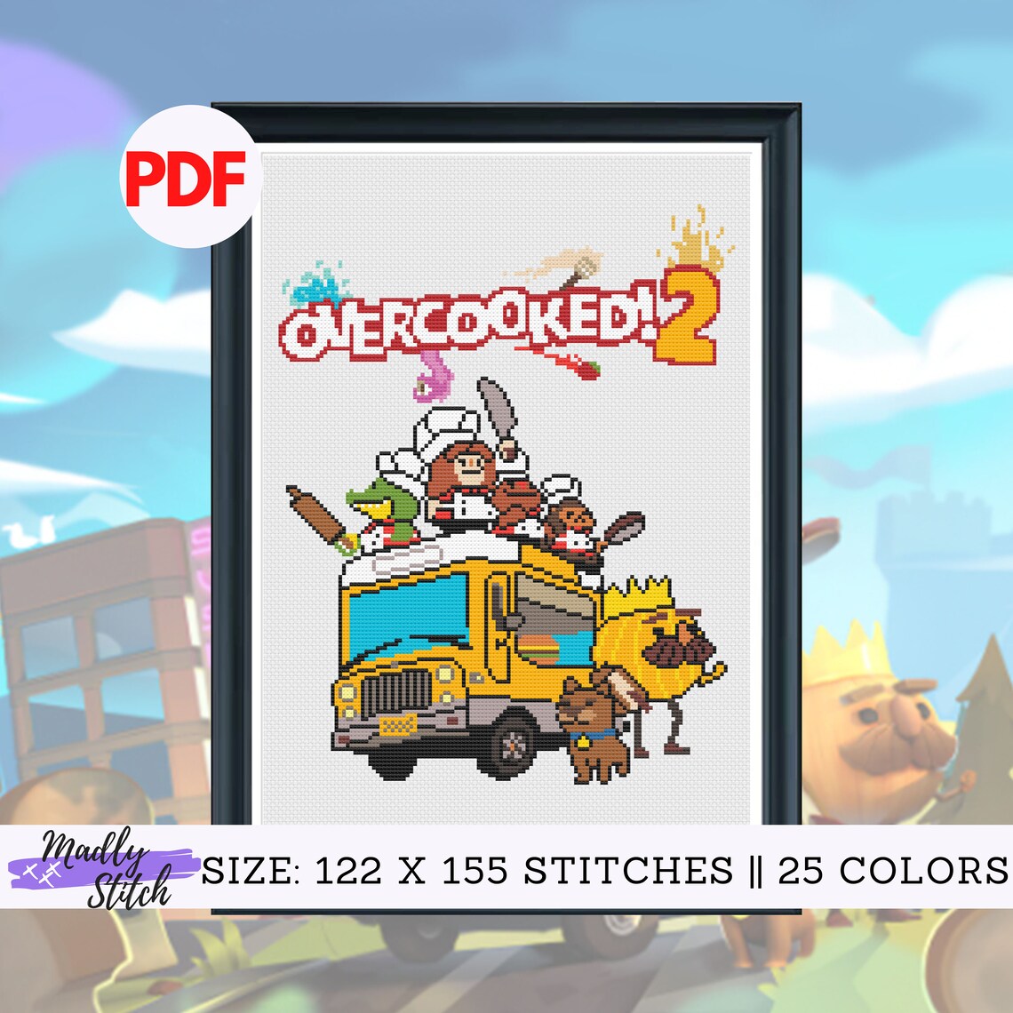 Overcooked 2 Poster Cross Stitch PDF Pattern - Overcooked Series - Etsy