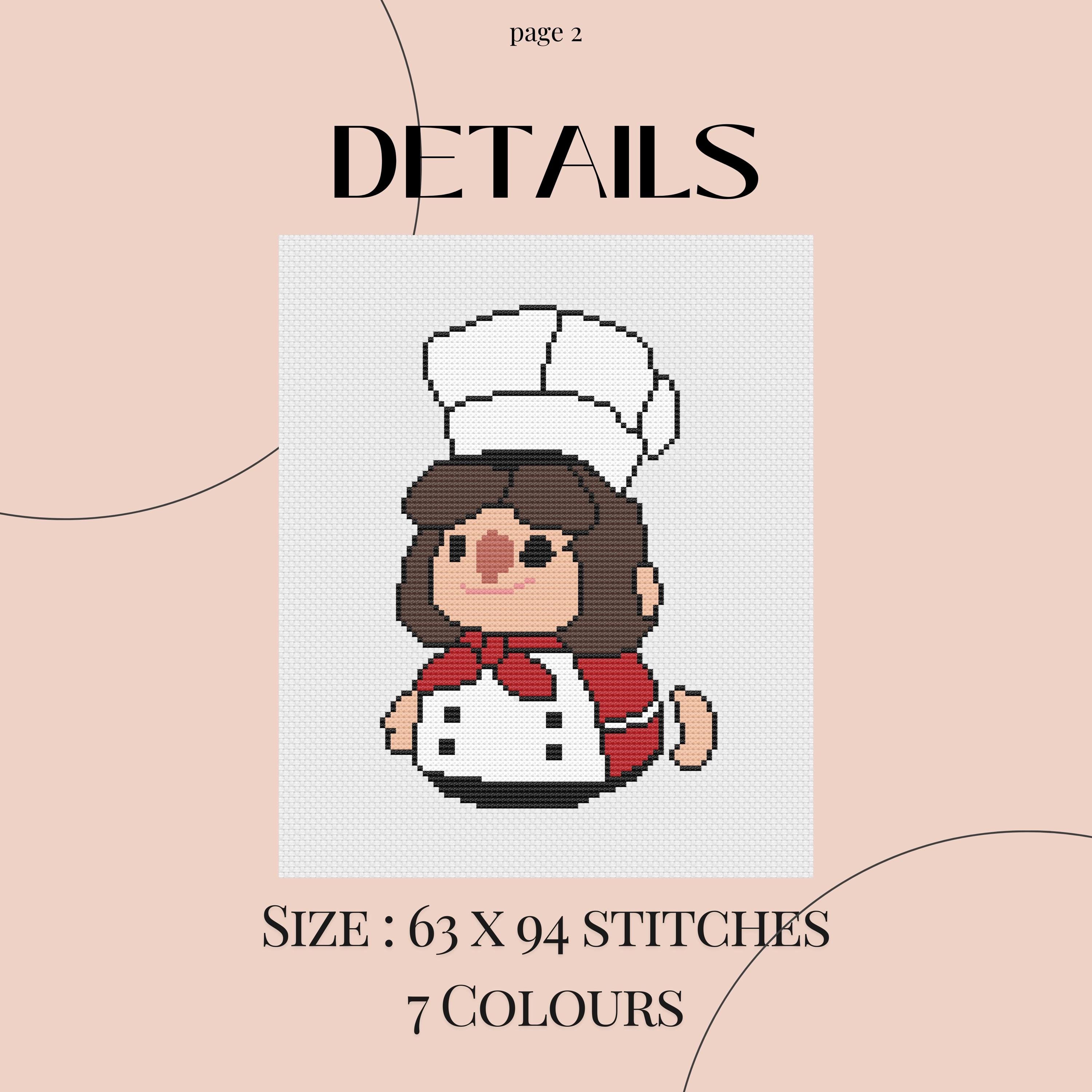 Overcooked Girl Chef Cross Stitch Pattern Overcooked Series Instant ...