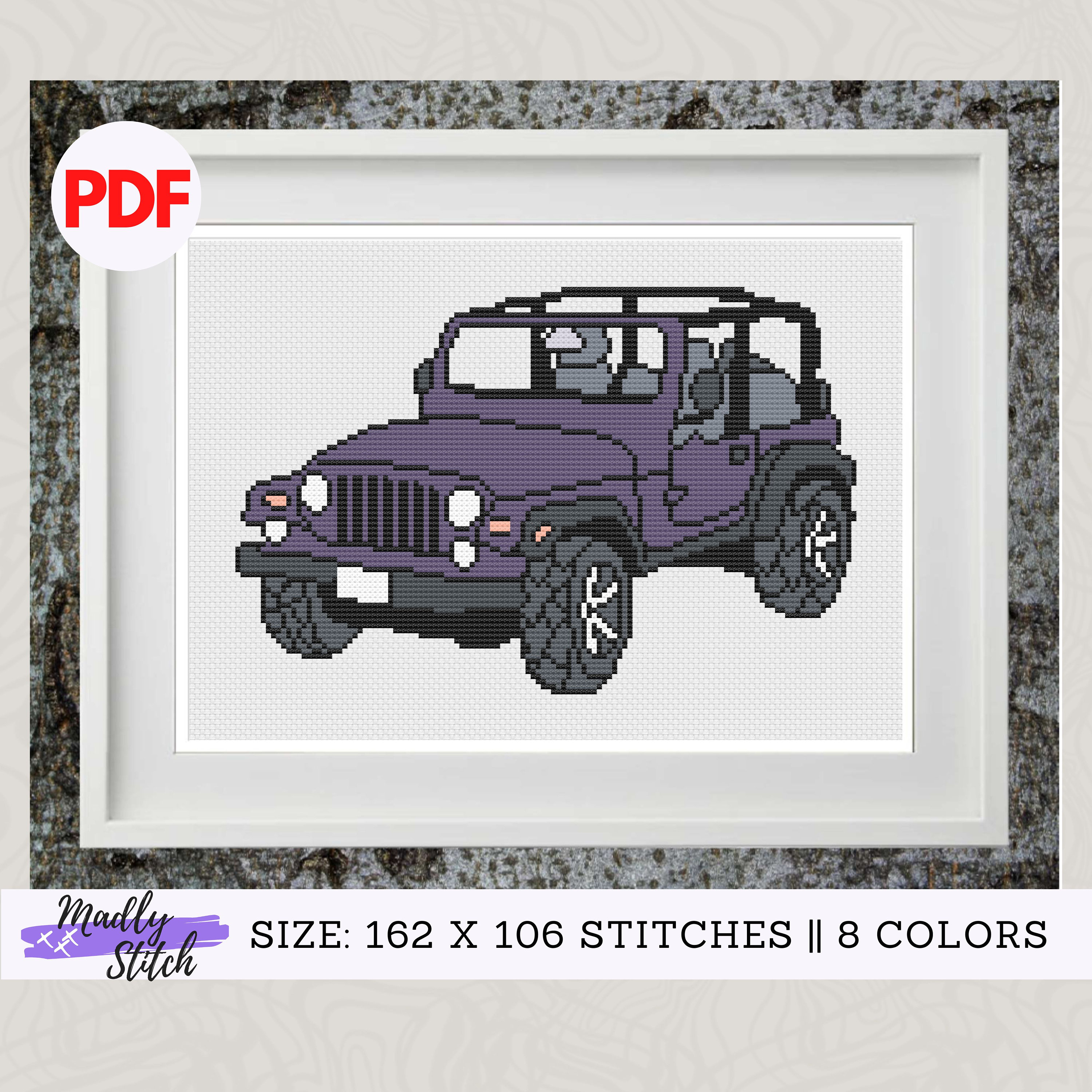 Jeep Rubicon Car Cross Stitch Pattern PDF Instant Download Easy for ...
