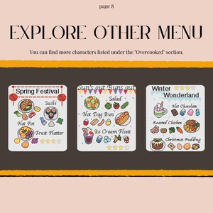 Overcooked Winter Wonderland Menu Cross Stitch Pattern (digital ...