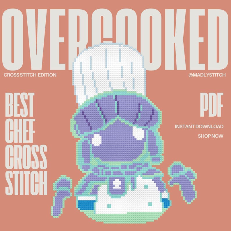Overcooked Ghost Chef Cross Stitch Pattern – Easy Digital Download - Etsy