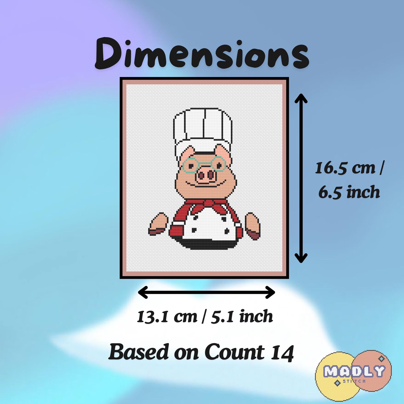 Overcooked Pig Chef Cross Stitch Pattern, Animal Farm, Easy for ...