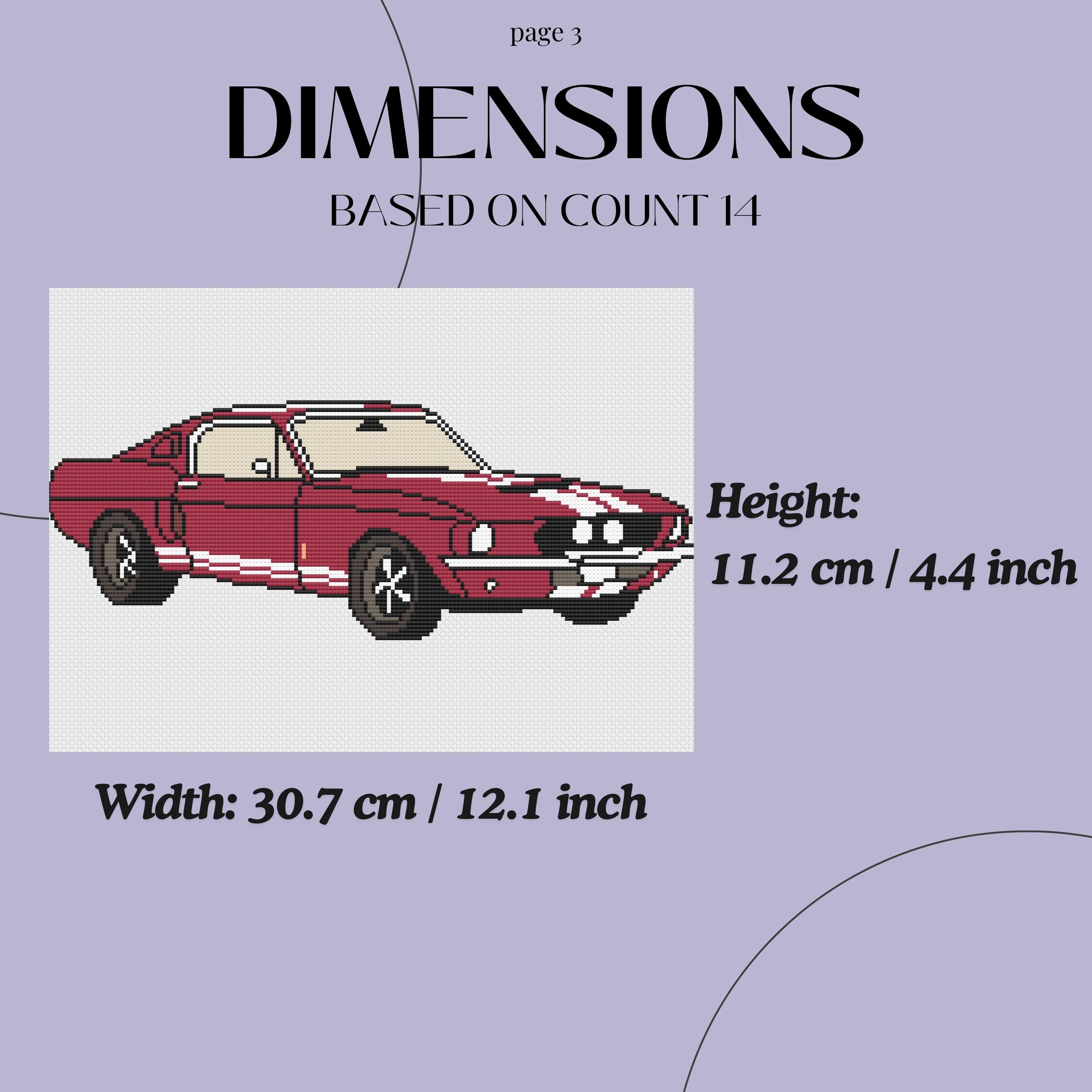 Ford Mustang 1967 Car Cross Stitch Pattern PDF Instant Download | Easy ...
