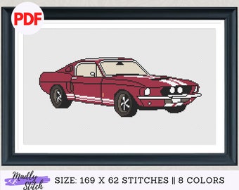 1967 Ford Mustang Cross Stitch Pattern - Etsy