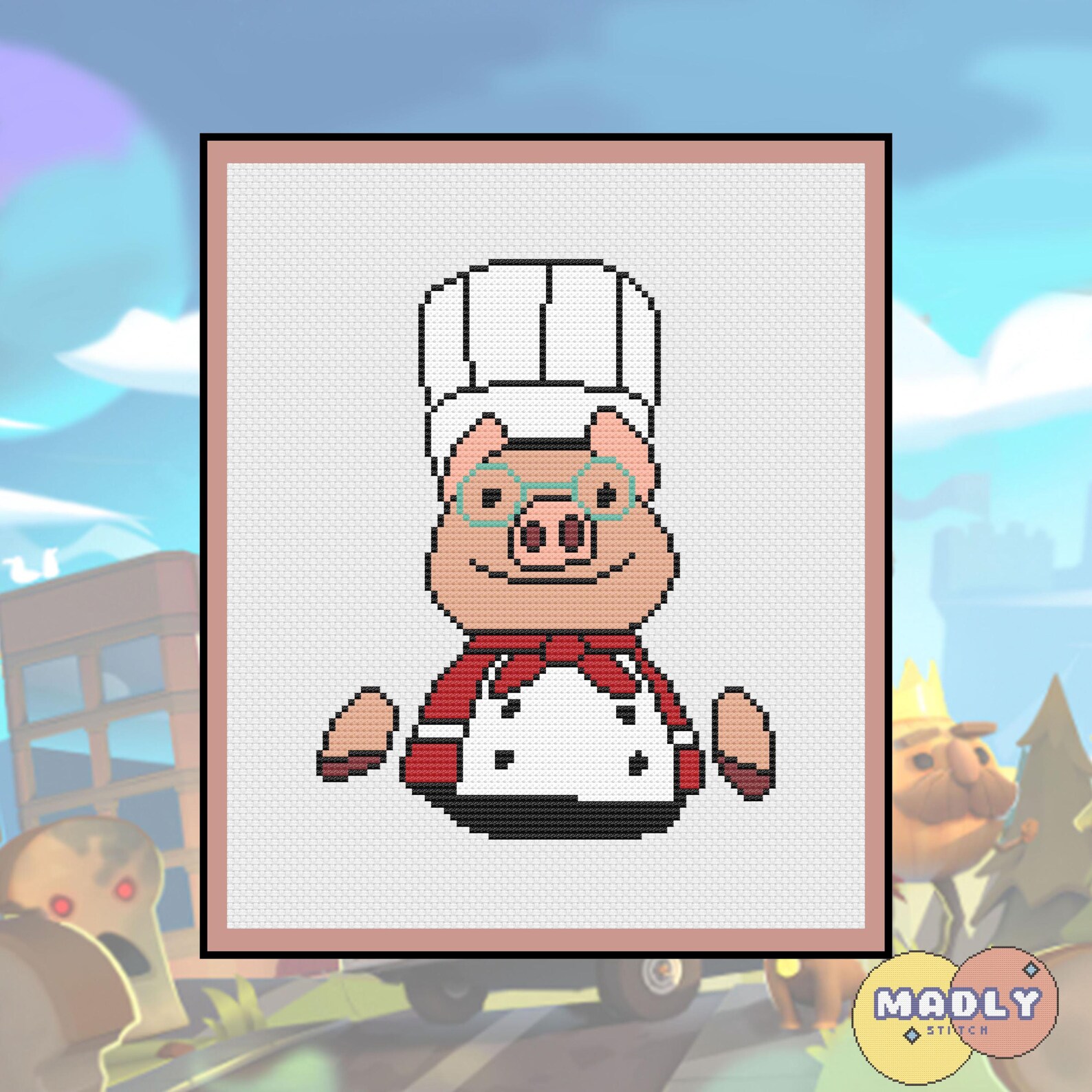 Overcooked Pig Chef Cross Stitch Pattern, Animal Farm, Easy for ...