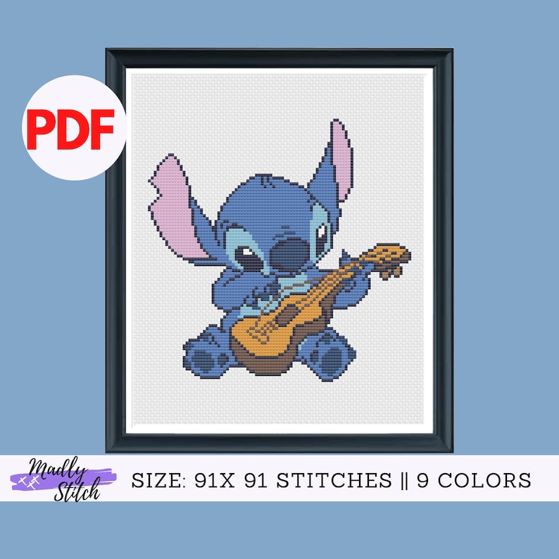 Stitch With Guitar Cross Stitch Pattern PDF Instant Download Easy for ...
