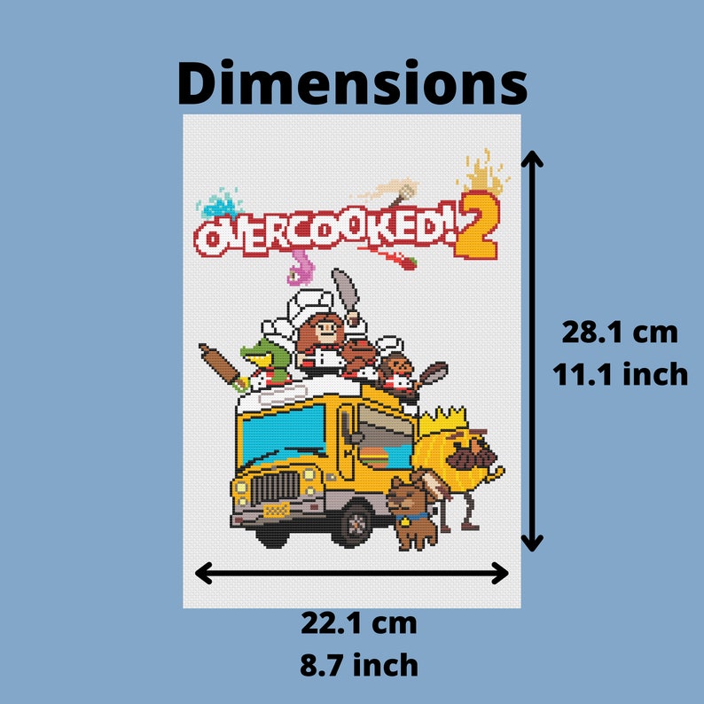 Overcooked 2 Poster Cross Stitch PDF Pattern - Overcooked Series - Etsy