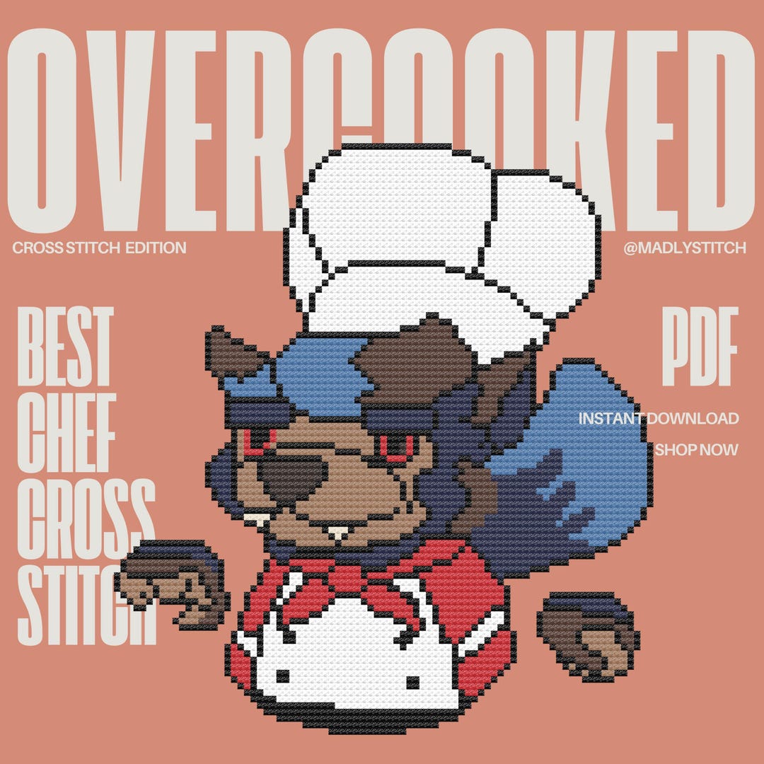 Overcooked Werewolf Chef Cross Stitch Pattern - Overcooked Series ...
