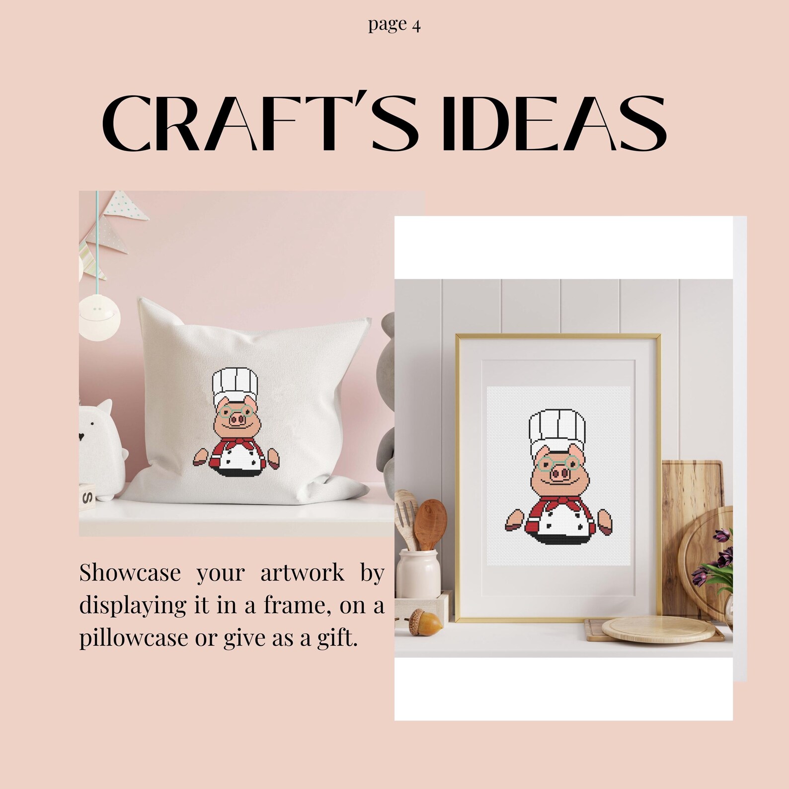 Overcooked Pig Chef Cross Stitch Pattern: Easy Design (digital Download ...