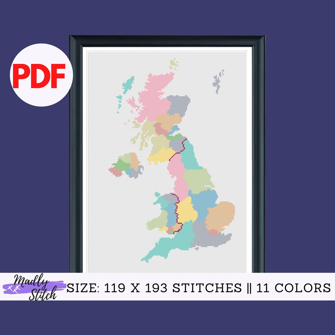 UK Map England, Scotland, Wales and Northern Ireland Regions Cross ...