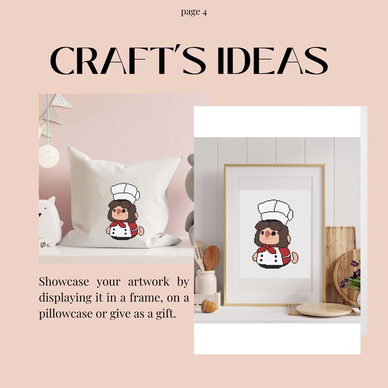 Overcooked Girl Chef Cross Stitch Pattern Overcooked Series Instant ...