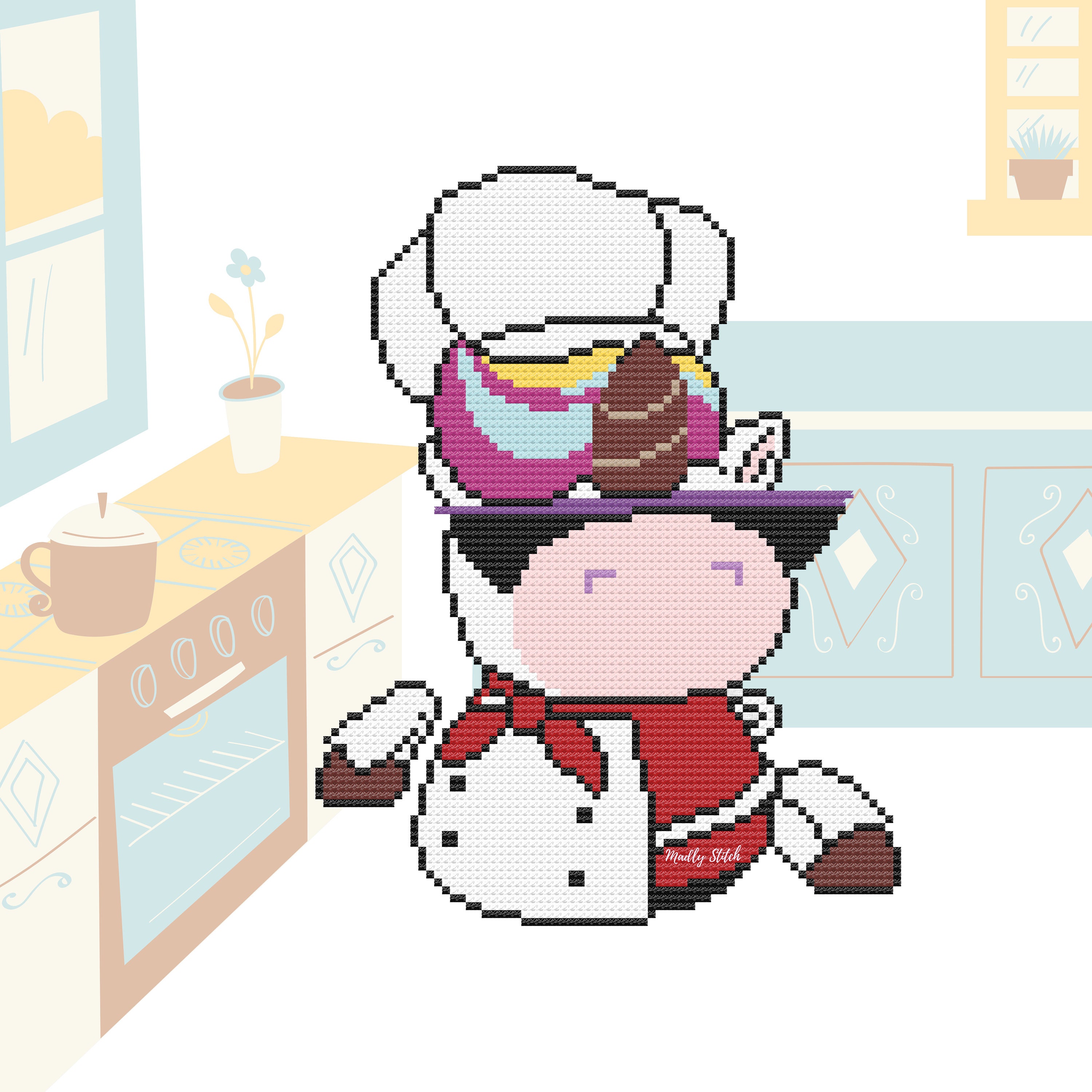 Overcooked Unicorn Chef Character Cross Stitch PDF Pattern - Etsy