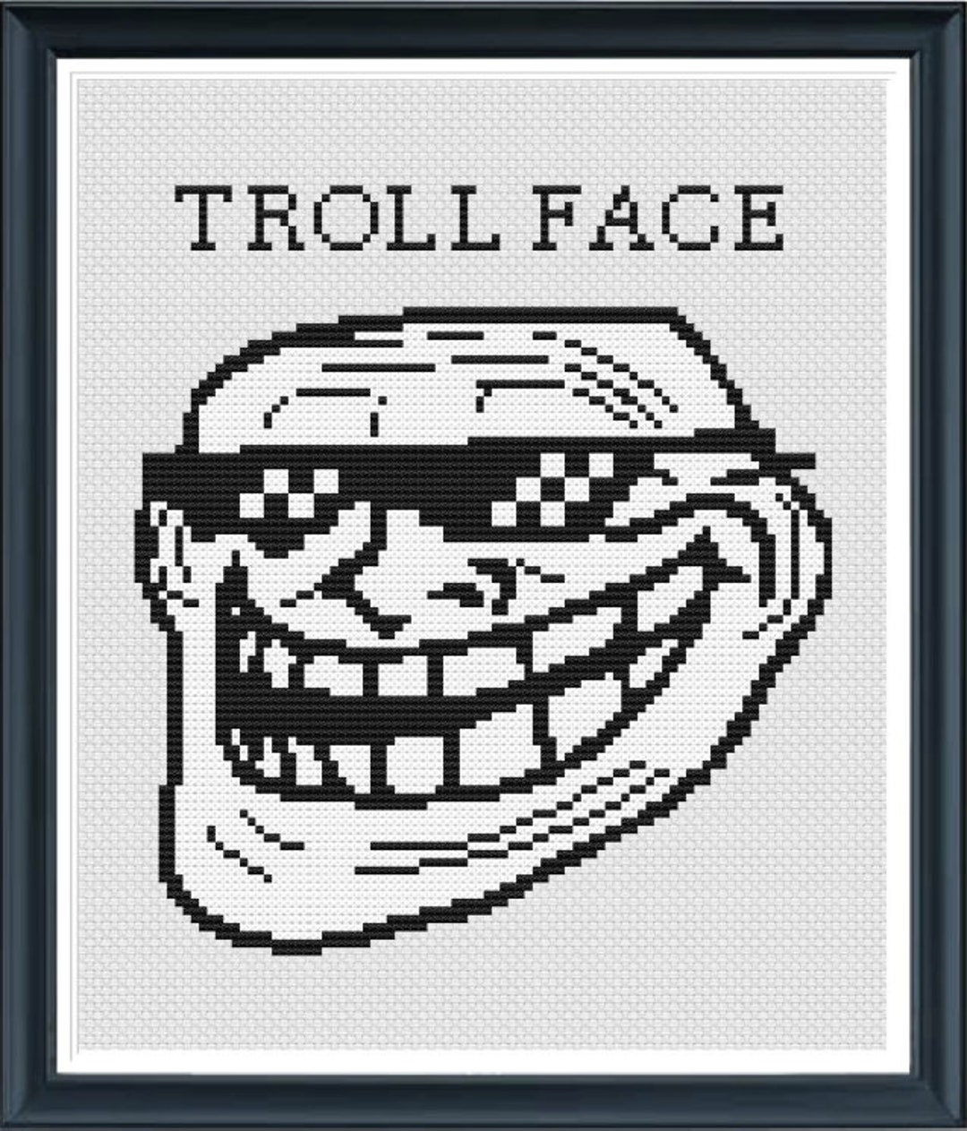 Troll Face Meme Cross Stitch PDF | Funny Meme Include Alphabets for ...