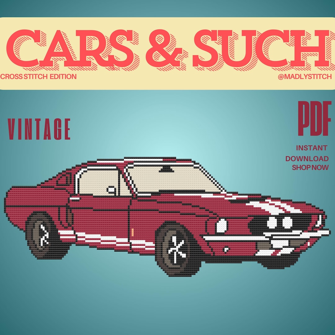 Ford Mustang 1967 Car Cross Stitch Pattern PDF Instant Download | Easy ...