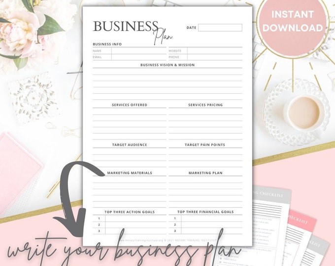 BUSINESS PLAN Printable Digital Download A4 A5 Letter Half-letter Size ...