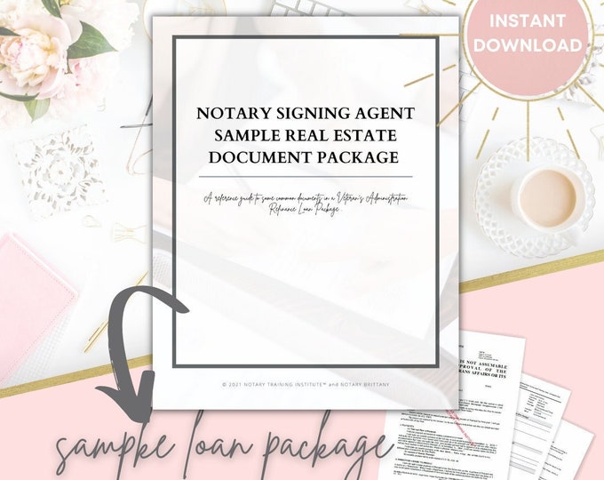 SAMPLE LOAN DOCUMENTS Printable Digital Download Notary Loan Signing ...