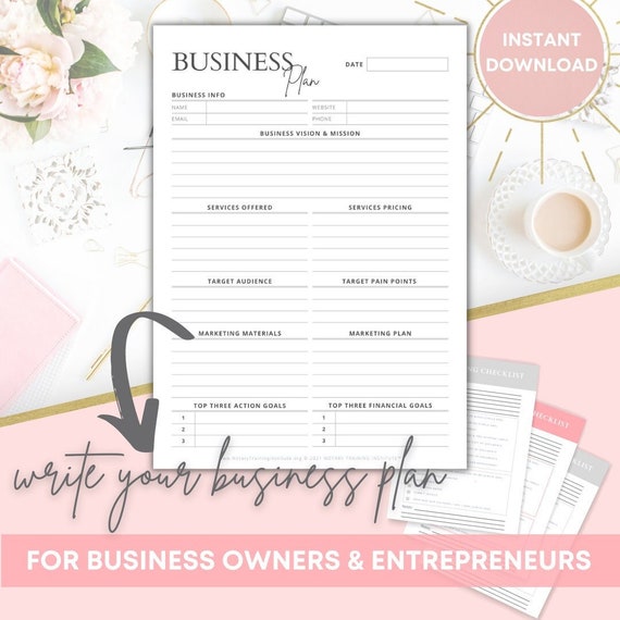 BUSINESS PLAN Printable Digital Download A4 A5 Letter - Etsy