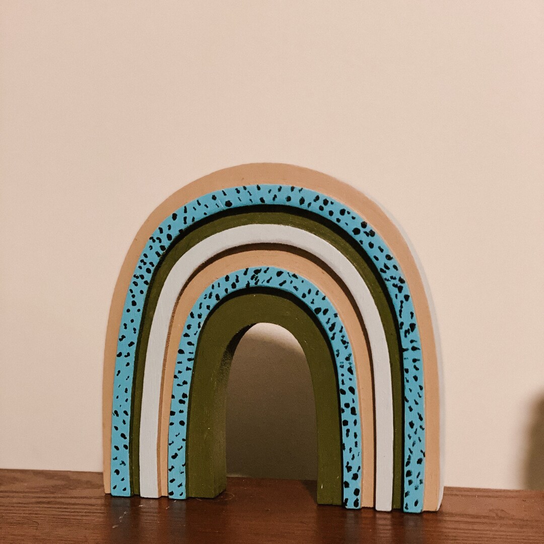 Wooden Hand Painted Rainbow - Etsy