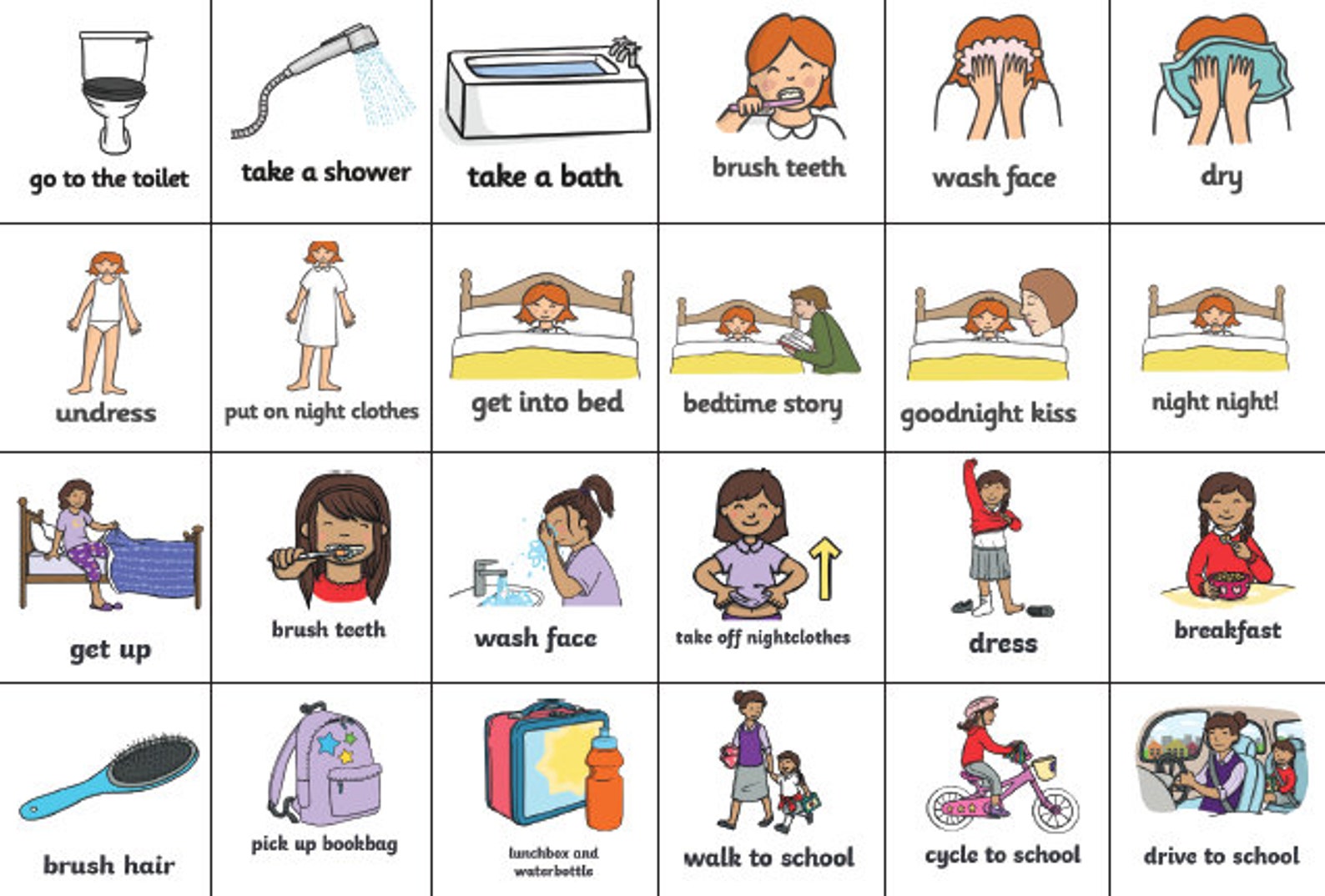 Visual Communication Cards Bed Time Routine for Boys and - Etsy UK